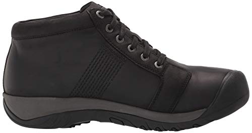 KEEN Men's Austin Mid Height Waterproof Casual Ankle Boot, Black/Black, 9