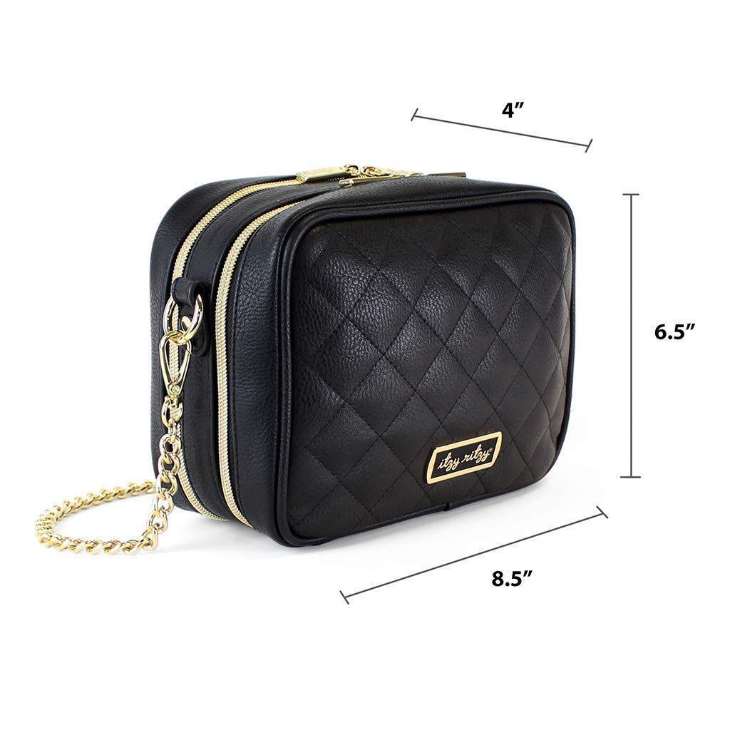 Itzy Ritzy Crossbody Diaper Bag β Features 6 Pockets & 2 Compartments; Includes Changing Pad; Black