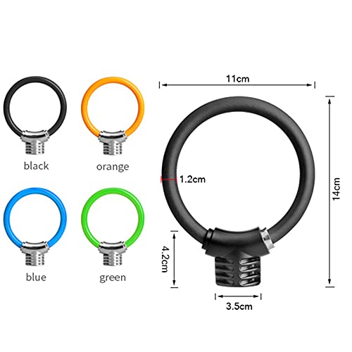 LEERIAN Bicycle Lock Portable Security Anti-Theft Ring Lock Alloy Bold Steel Cable Mountain Bike Lock with 2 Keys Student Gift,Black