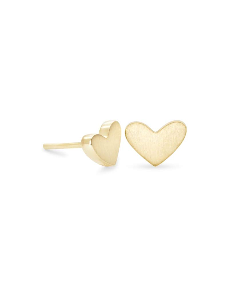 Kendra Scott Ari Heart Stud Earrings in 18K Gold Vermeil, Fine Jewelry for Women