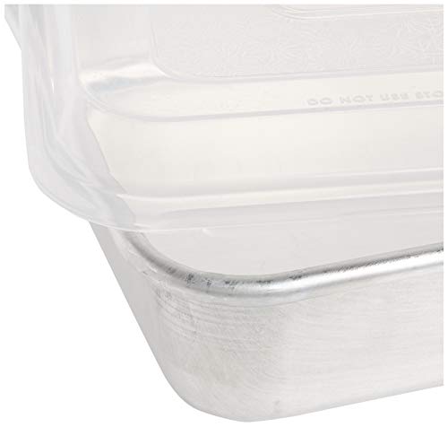 Nordic Ware Natural Aluminum Commercial Square Cake Pan with Lid, Exterior 9.88 x 9.88 Inches