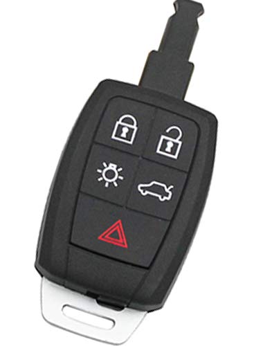 Keymall keyless Entry Replacement Remote Key Shell Case Blank 5B Fob for Volvo C30 C70 V50 S40 FCC ID: KR55WK49259