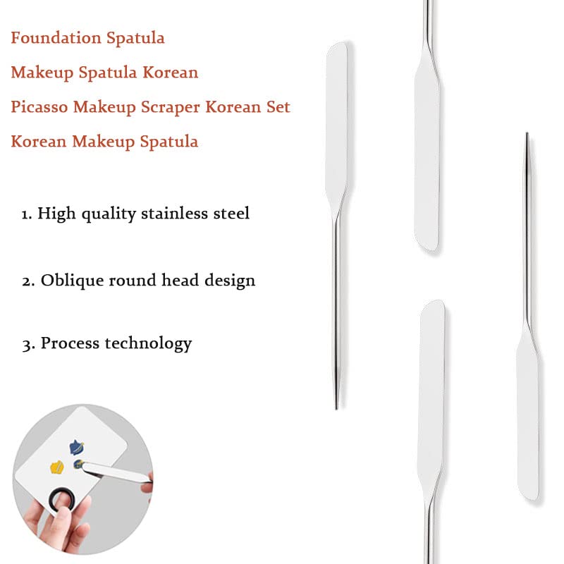 Picasso Spatula Makeup Korean, Makeup Spatula and Palette Set, Korean Picasso Makeup Spatula, Korean Makeup Spatula, Professional Korean Spatula Makeup(Spatula+Palette+Leather Cover)