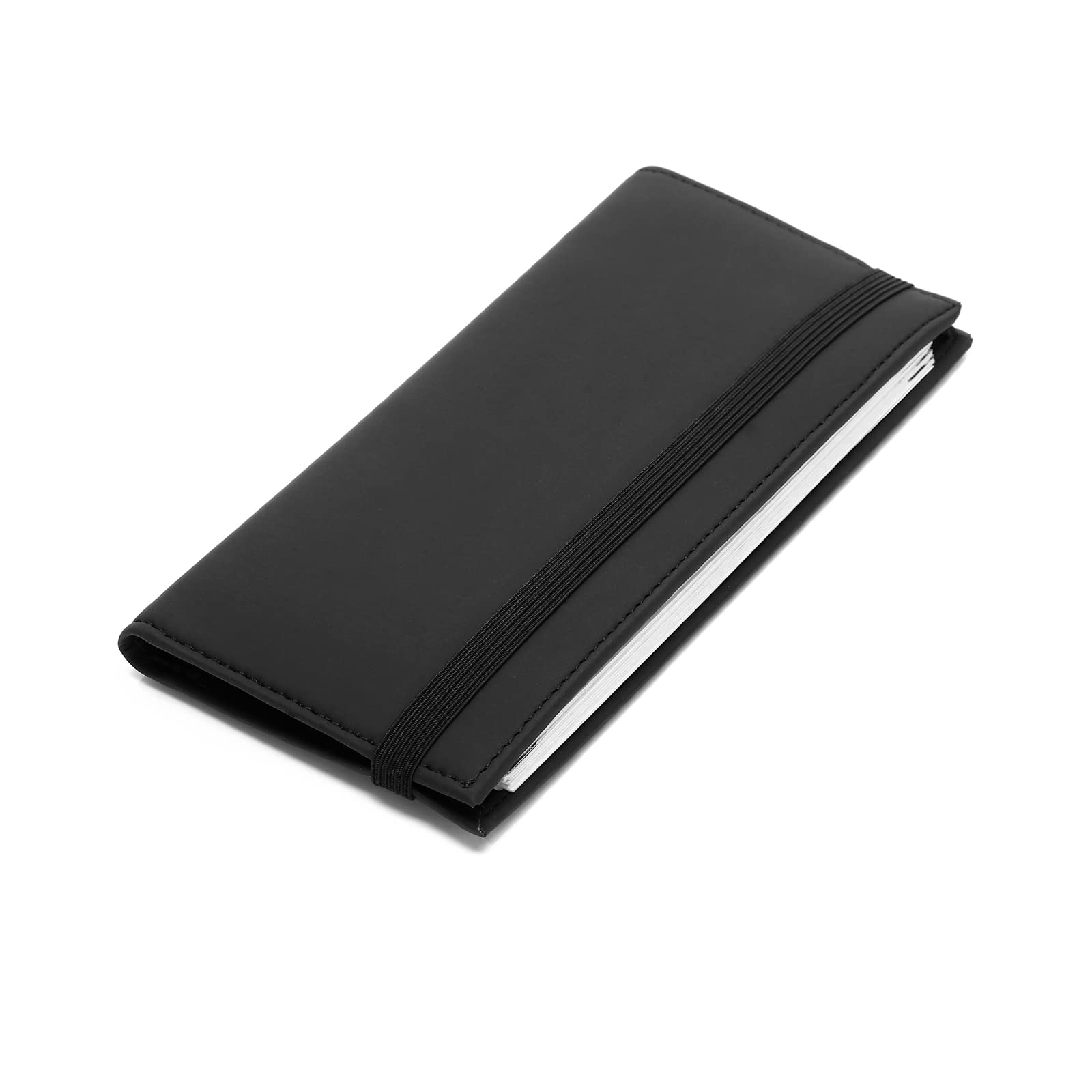 LLi Cufite Fun Print Checkbook Cover for Top Stub & Side Tear Checks, Duplicate Checks, Registers, with Pvc Flap, Card Slot, Strap Closure, RFID Blocking (TPU Black)