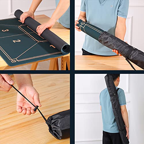 Poker tableclothPoker Table Layout Professional Poker Mat, Portable Rubber Poker Table Top Round, Play Cards, Poker Games, Blackjack, Casino (Color:A)