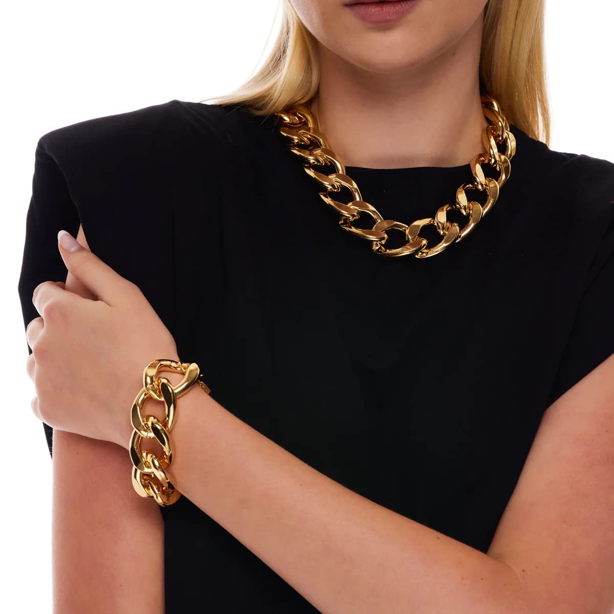 Kenneth Jay Lane Women's Polished Gold Large Links Chain Necklaces or Bracelets