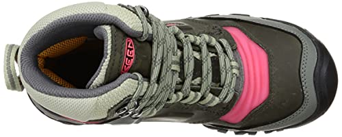 KEEN Women's Ridge Flex Mid Height Waterproof Hiking Boots, Castor Grey/Dubarry, 7.5
