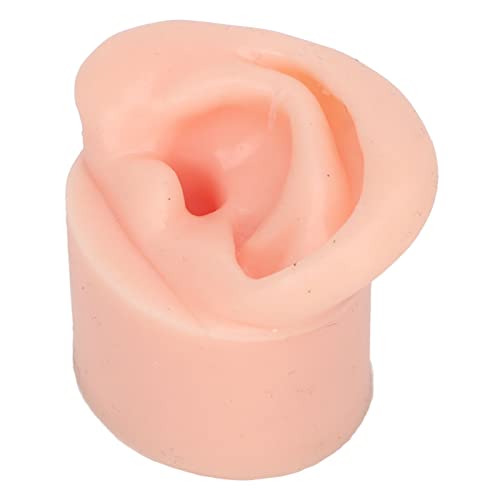 Piercing Ear Model, Light Skin Color Silicone Ear Model Teaching Tool Reusable Simulation for School (Left)