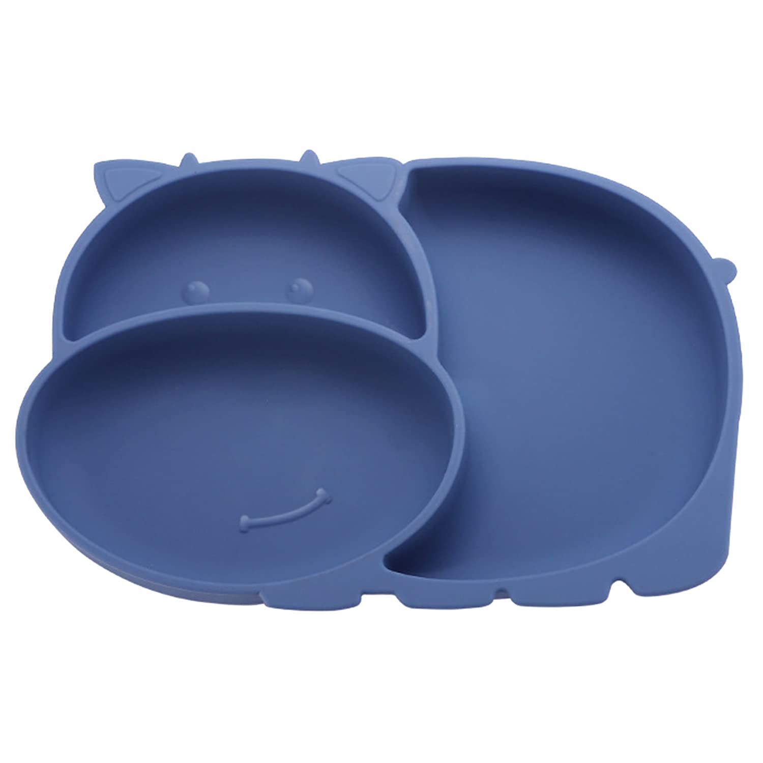 LongDear Suction Plates for Baby,Toddler Plates with Suction,Silicone Divided Kids Placemat Fits Most Highchair Trays (Blue)