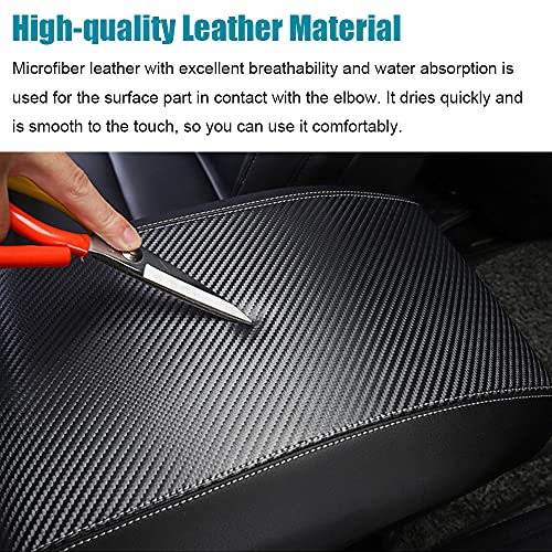 LEXLEY Armrest Box Cover Center Console Pad Waterproof Anti-Scratch Leather Protector Covers For Ford Explorer 2020 2021 2022 2023 2024-Carbon fiber