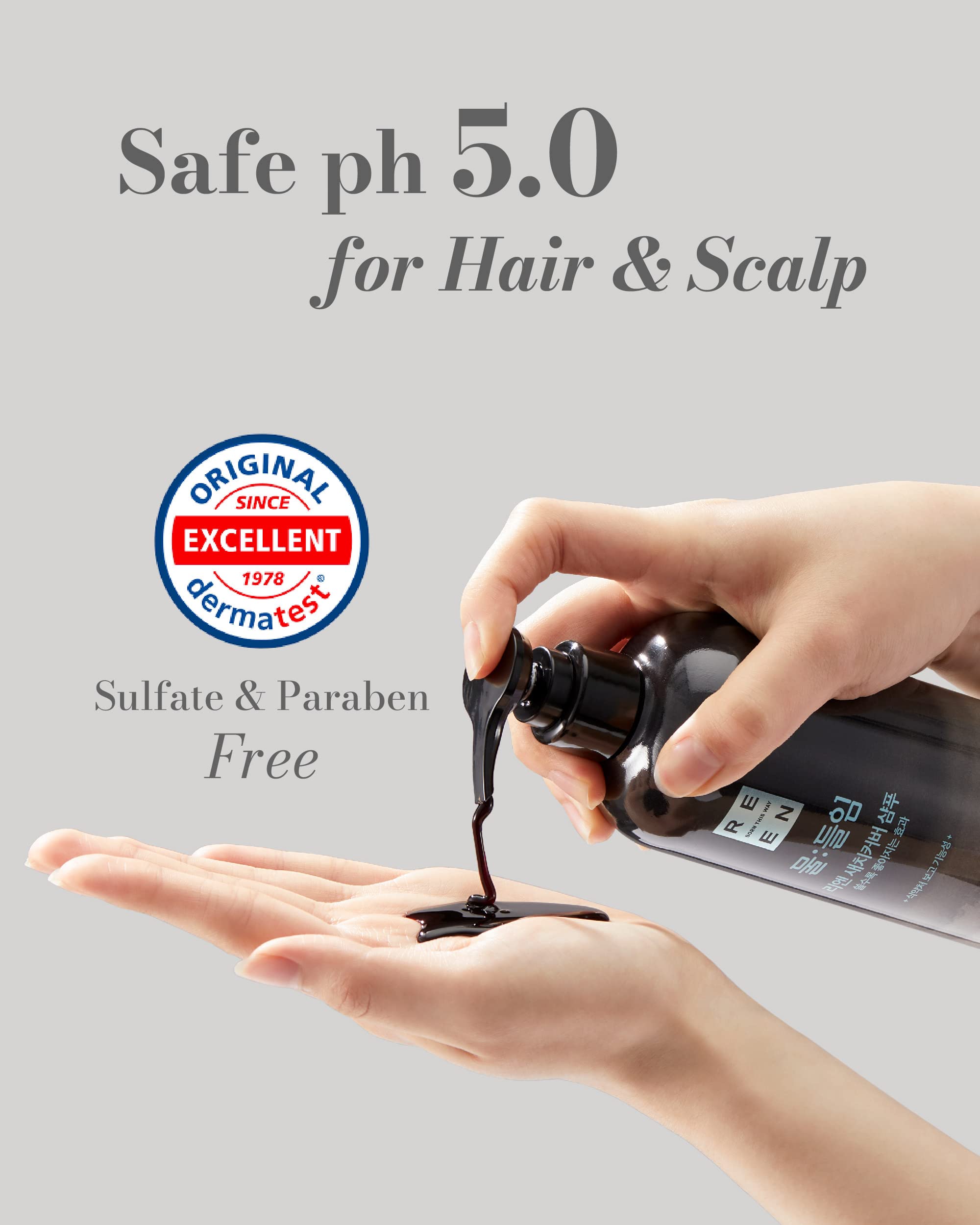 REEN LG Gradual Effect Dark Gray Color for Lighter Shades - Reducing Grey with Biotin Shampoo for Stronger, Healthier and Repaired Hair