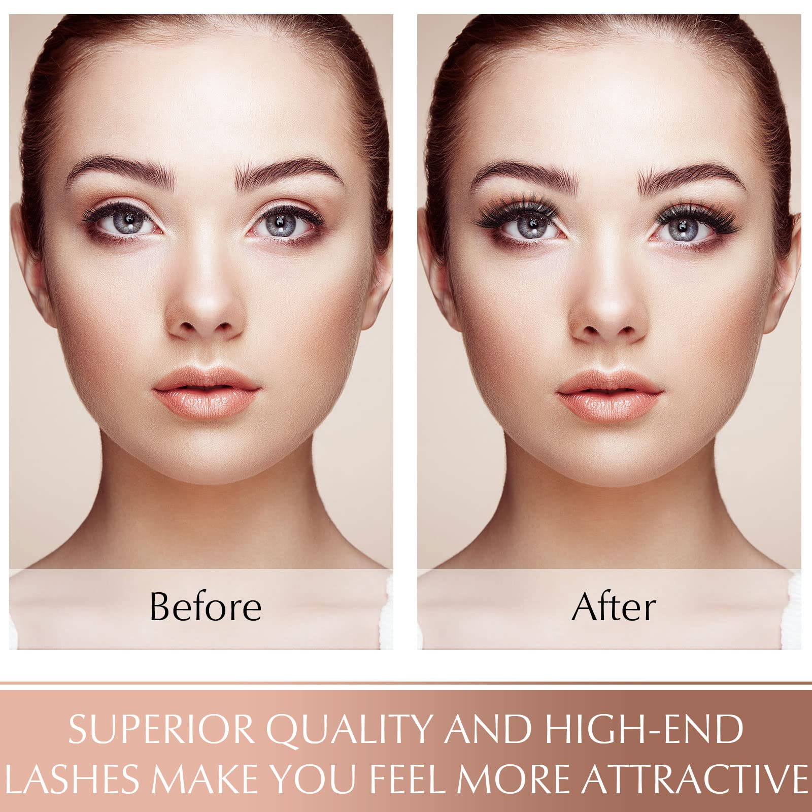 Leelosp 80 Boxes Bulk Mink Lashes 10 Styles Wholesale False Fluffy Eyelashes Volume Lashes 12-20 mm Fake Lashes with 80 Lash Brush Mixed Natural Look 3D Lash
