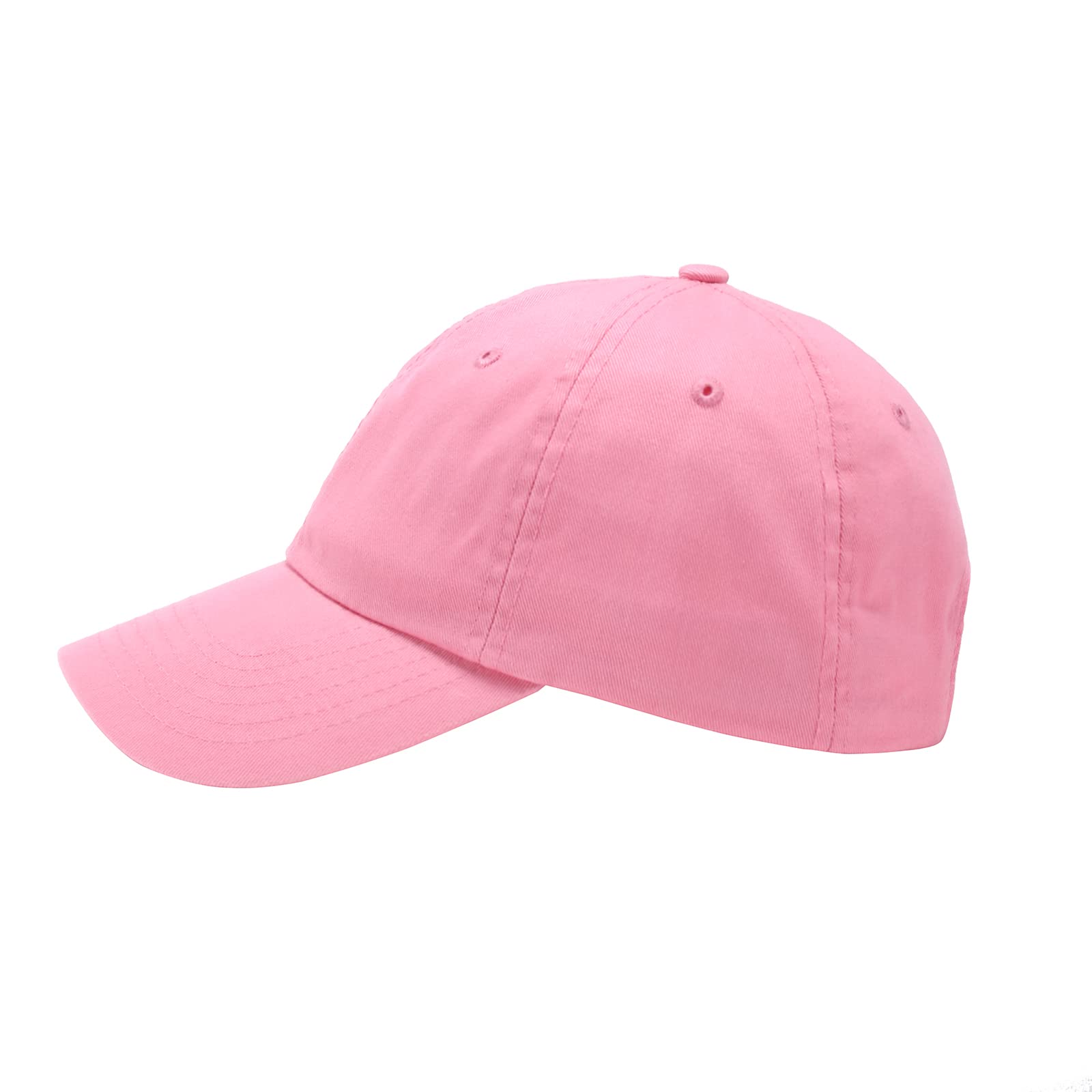 POHLARS Adjustable Size Low Profile Cotton Baseball Caps Men Women Premium Dad Hat Unstructured Plain Cap All Season 100% Cotton(Pink)