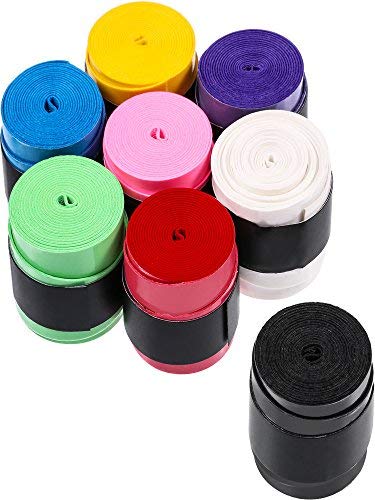 JOVITEC 8 Pieces Tennis Badminton Rackets Grips Overgrips Tape for Anti-Slip and Absorbent Grip, Multicolor
