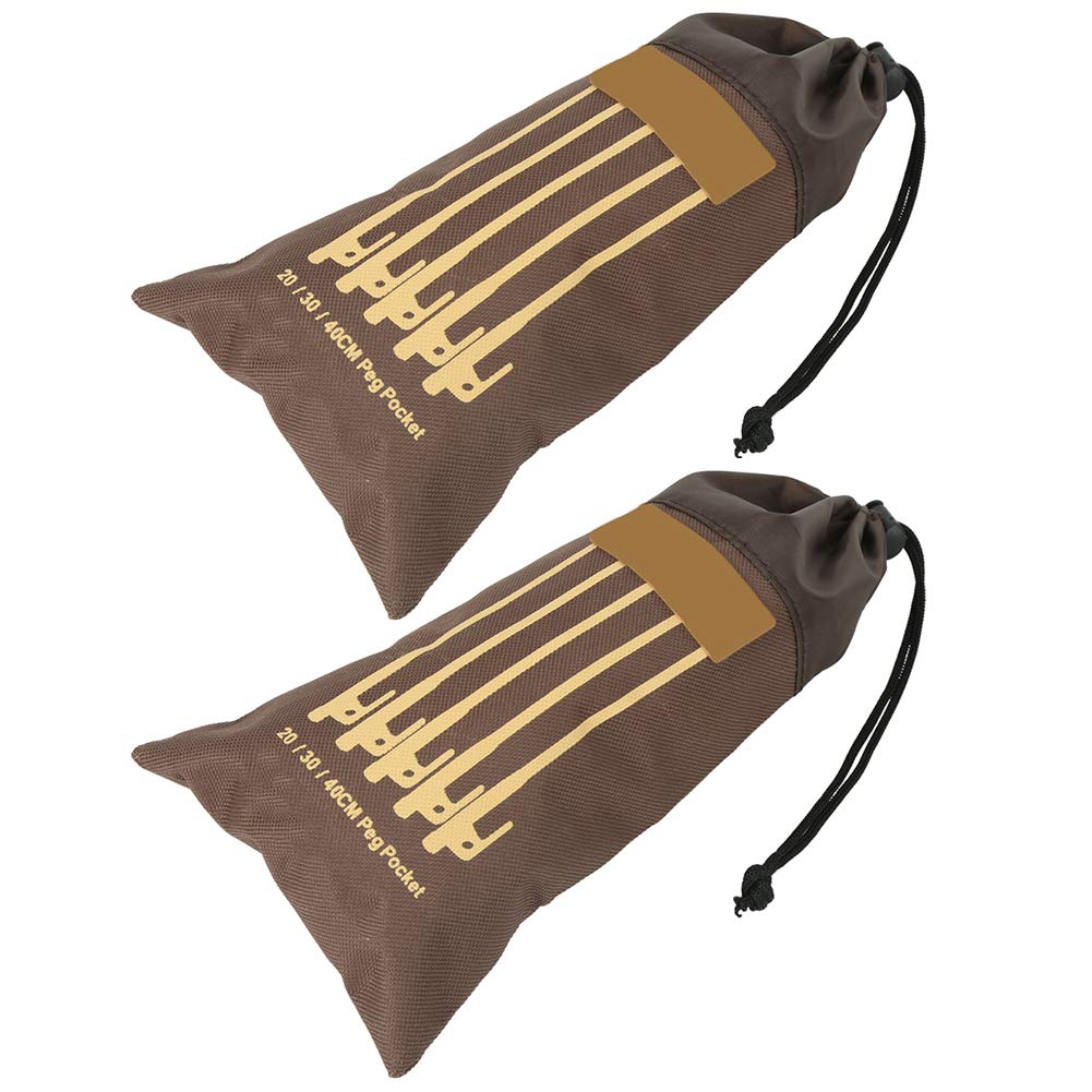 Keenso Heavy Duty Ground Pegs, 2pcs Portable Camping Nail Bag Heavy Duty Tool Pouch Outdoor Tent Nail Hammer Stake Storage Bag