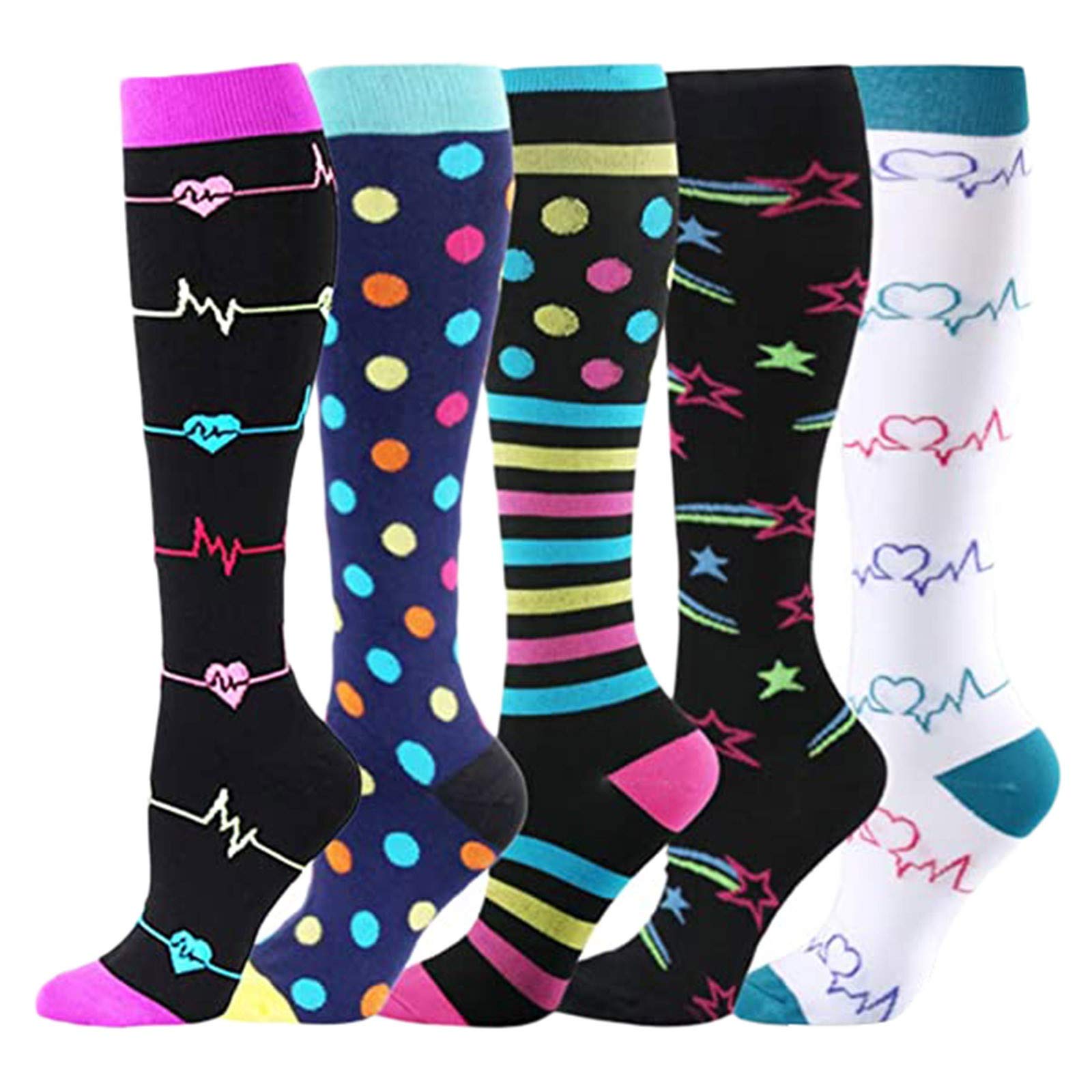 No Show Socks Men Women Crew Socks Ankle Socks Low Cut Socks No Shoe Socks Compression Socks for Women 30-40 Mmhg Knee High