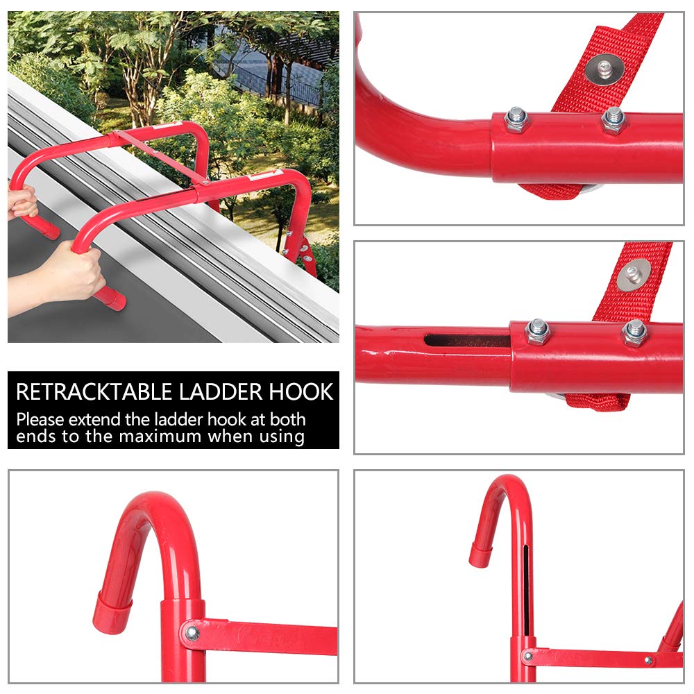 LUISLADDERS Fire Escape Ladder 3 Story with Anti-Skid Rungs Portable Emergency Escape Ladder, Easy to Deploy Store 25- Feet