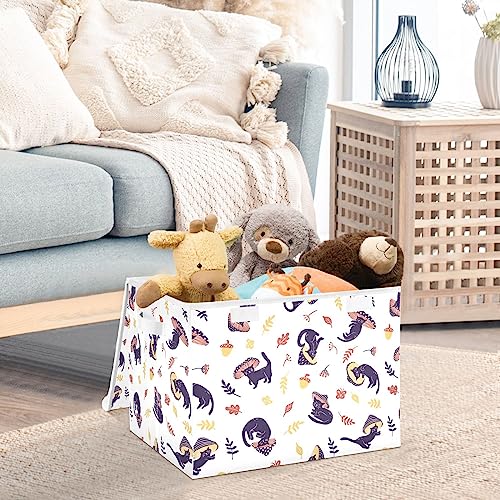 Krafig Foldable Storage Box Large Cube Organizer Bins Black Cat Containers Baskets with Lids Handles for Closet Organization, Shelves, Clothes, Toys