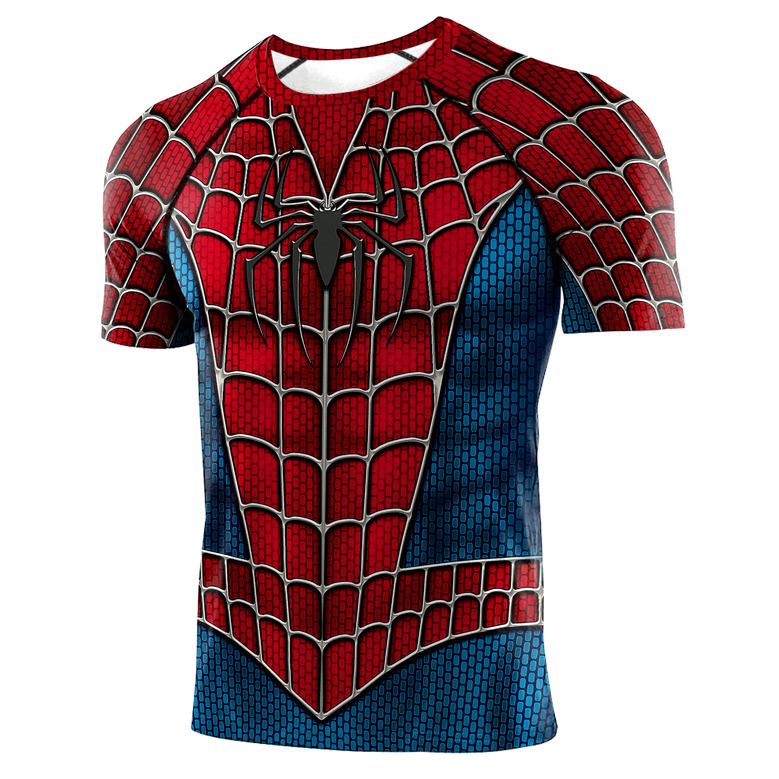 Men's Compression Shirt Short Sleeve 3D Print Workout T-Shirt Athletic Fitness Gym Cool Dry Top for Men