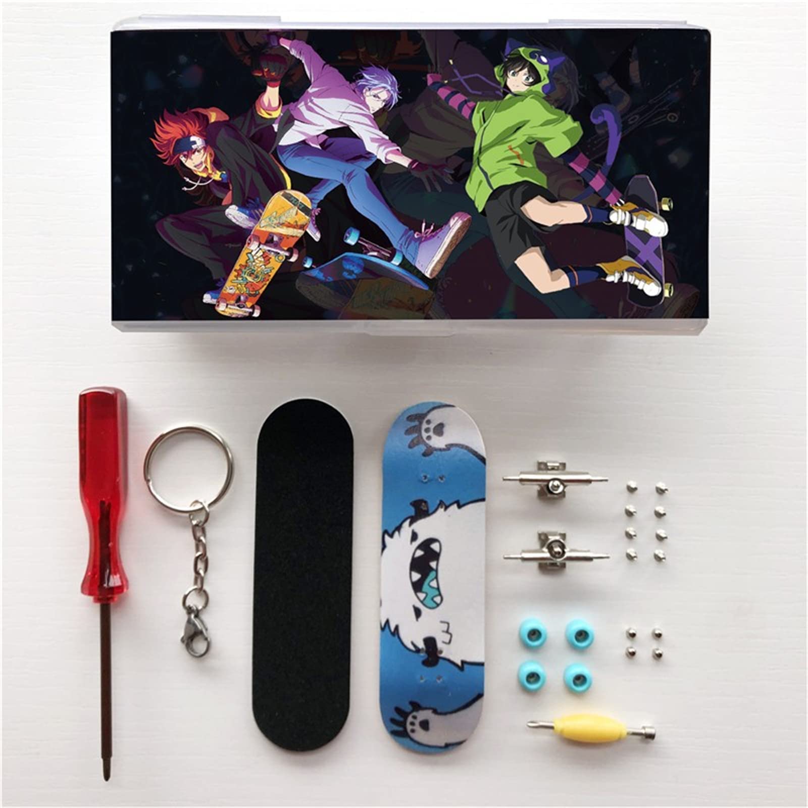 Mini Finger Skateboard Set SK8 The Infinity Finger Board Maple Wood Keychain Cosplay Props Kit with Box Sports Party Favors Gift