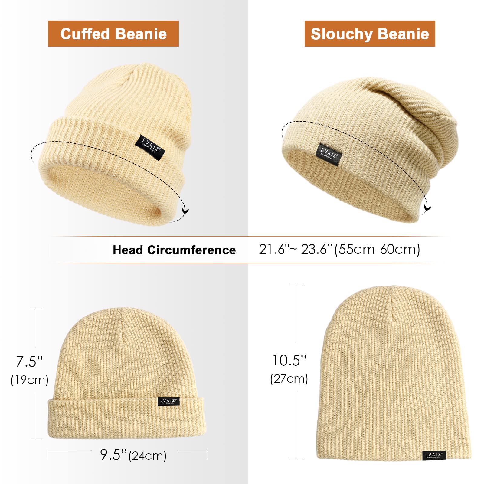 Lvaiz Winter Knitted Beanie Hats for Women Stretchy Soft Thin Cap Mens Slouchy Warm Cable Hat Green