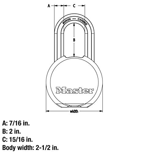 Master Lock Magnum Heavy Duty Solid Steel Padlock with Key, Silver, M930XKADLH