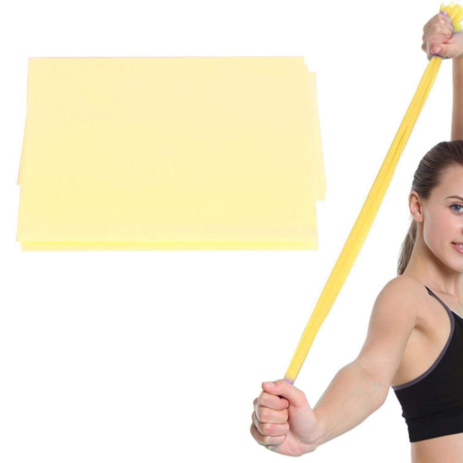 Kuuleyn Stretch Bands for Flexibility for Women, TPE Fitness Elastic Bands Resistance Belt Yoga Exercise Accessory for Training Sports(Yellow)