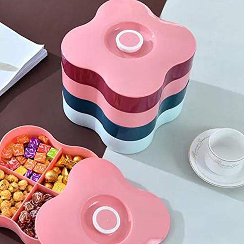 PNNERR Dried Fruit Storage Box, Living Room Candy Box Creative Multi-Layer Compartment with Lid European-Style Household Snack Tray