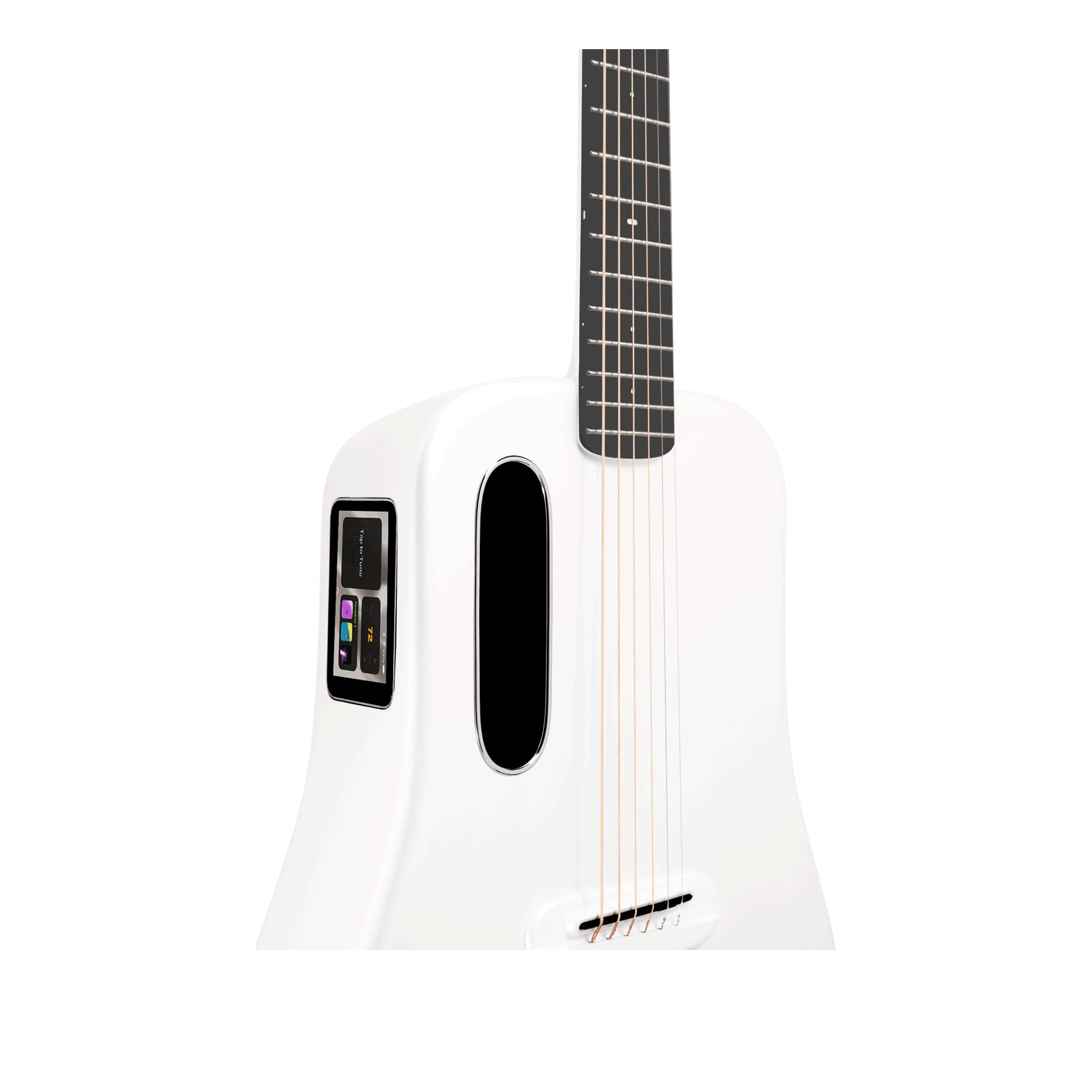 LAVA ME 3 Smartguitar, Carbon Fiber Acoustic Guitar with Tuner, Recording and Beat Functions, Multiple Performance Effects, Suitable for Beginners, Adults, Right Travel Guitar(White 36 inch Space Bag)