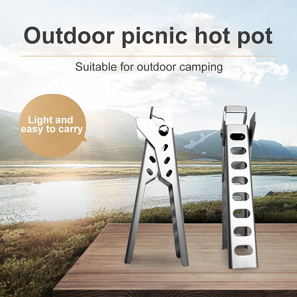 LVOERTUIG Anti Scald Pan Gripper Outdoor Camping Portable Tool Aluminum Alloy Suitable for Clamping Pots Pans Kitchenwares Lightweight(Size:4.92x1.18inch)