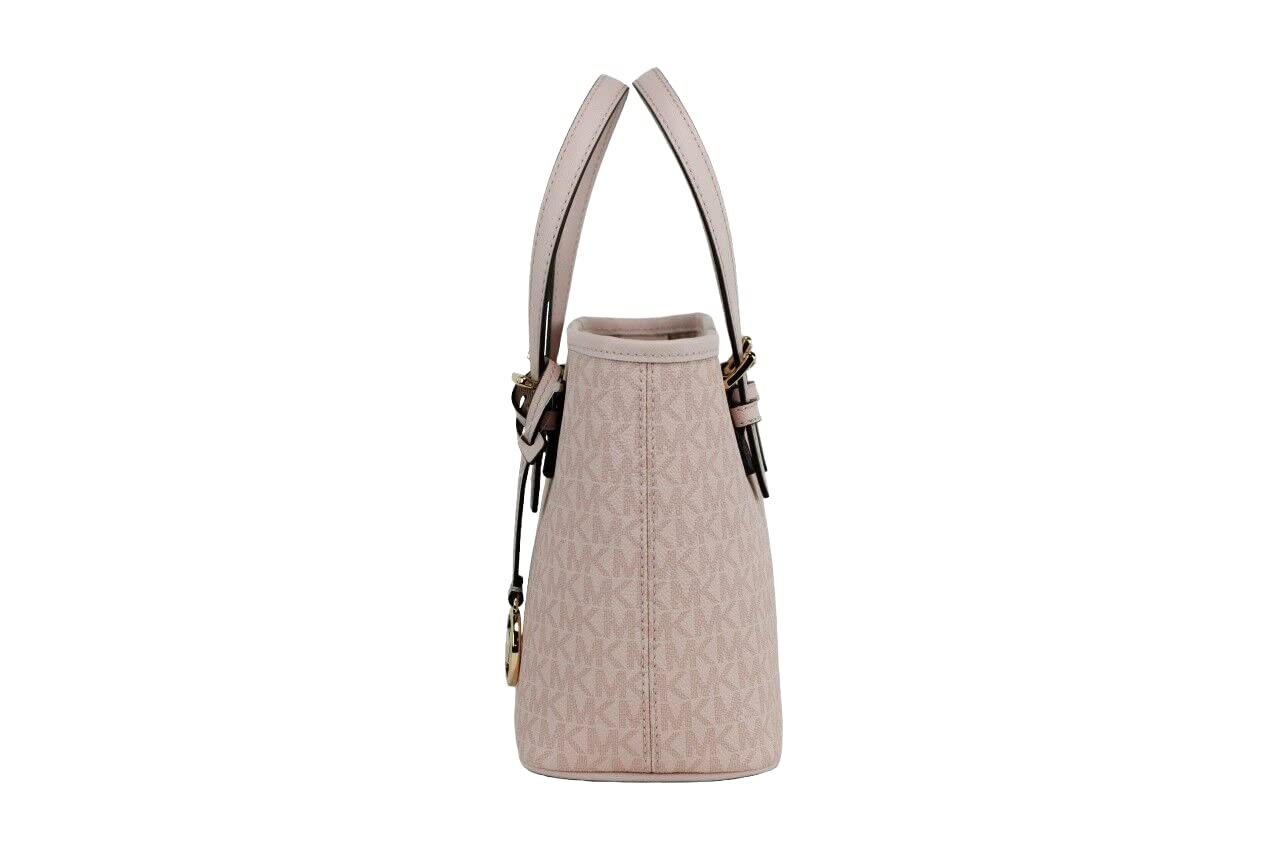 MICHAEL KORS Jet Set Travel Extra Small Top Zip Tote Bag Crossbody Strap (DK Powder Blush)