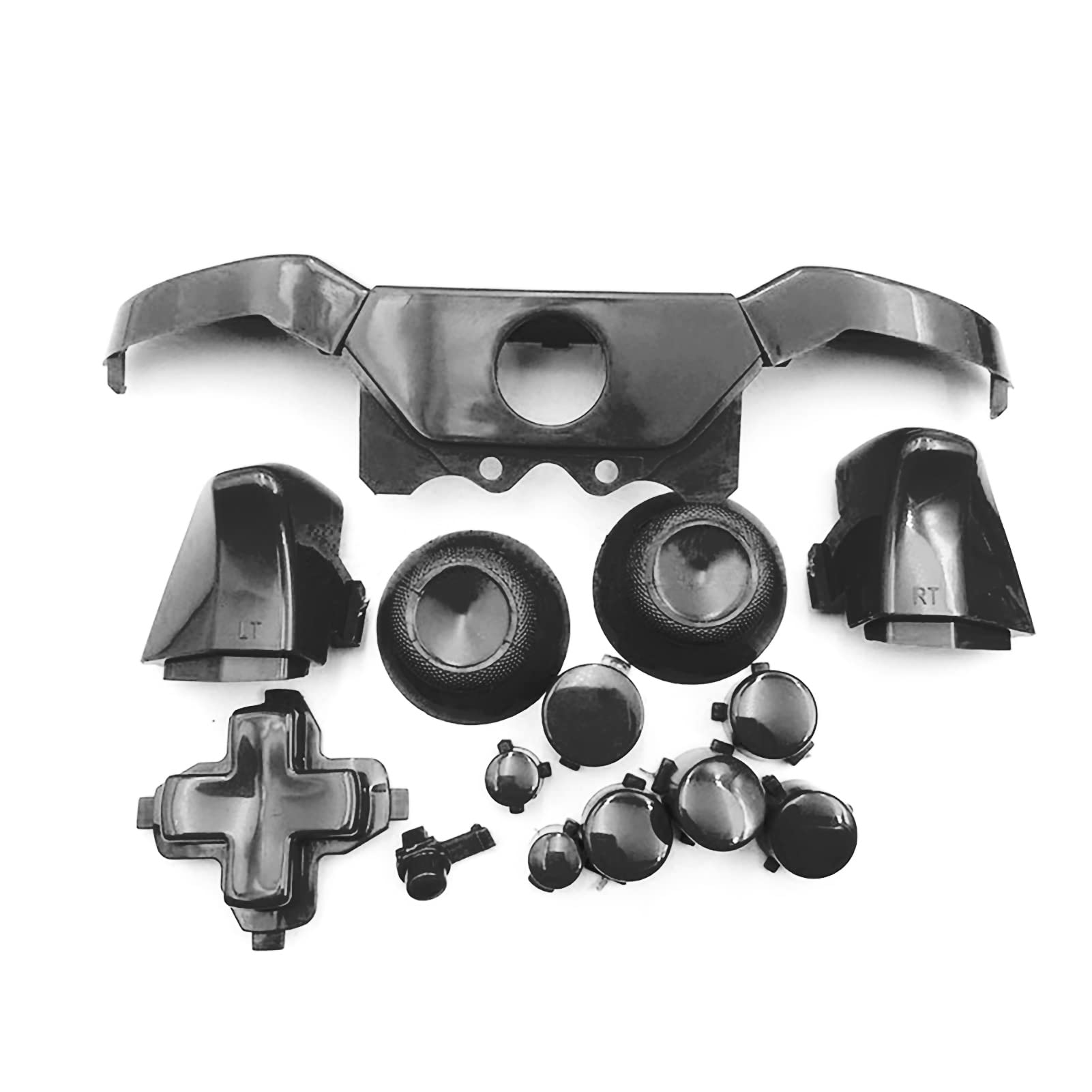 New for Xboxone Elite Controller Full Extra Buttons Black Replacement, Compatible with for Xbox One Elite Wireless Controllers Series 1 & 2, Thumbsticks ABXY D-Pad LB RB LT RT Button 15 PCS Set