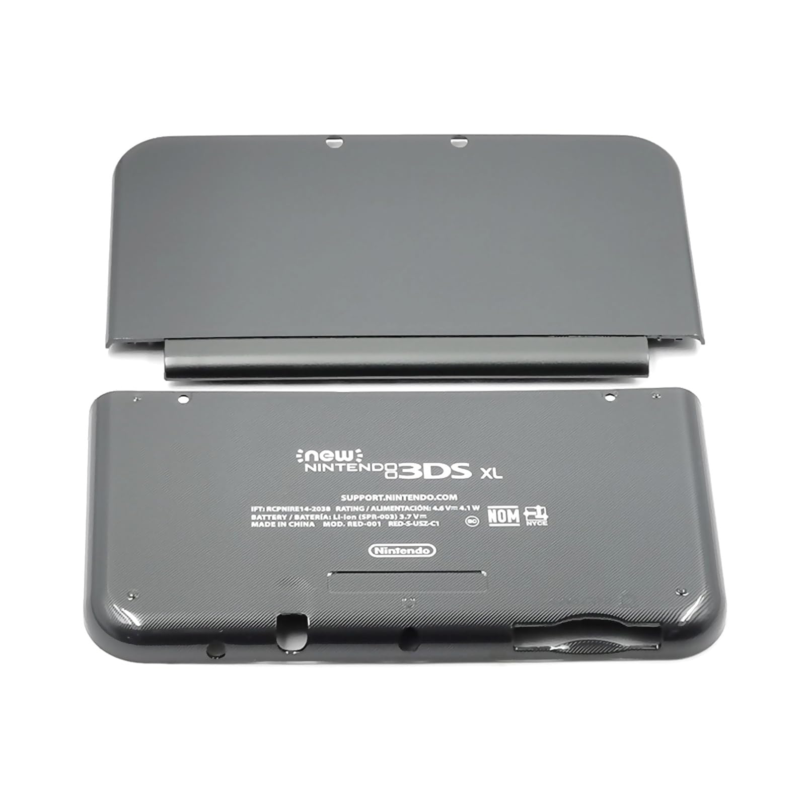 New for New3DSXL Top & Bottom Shell Cover Plates Black Replacement, for Nintendo New 3DS XL LL 3DSXL Handheld Game Console, Outer A/E Faceplate Housing Case 2 PCS Set Repair Spare Parts