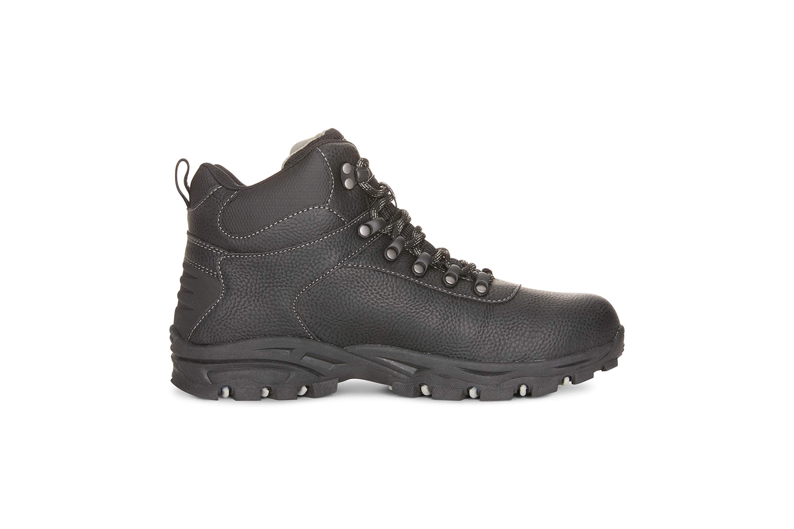 Khombu Men’s Hiking Boots (Jared) Water and Slip Resistant Shoes with Laces, Round Toe, Black, 10