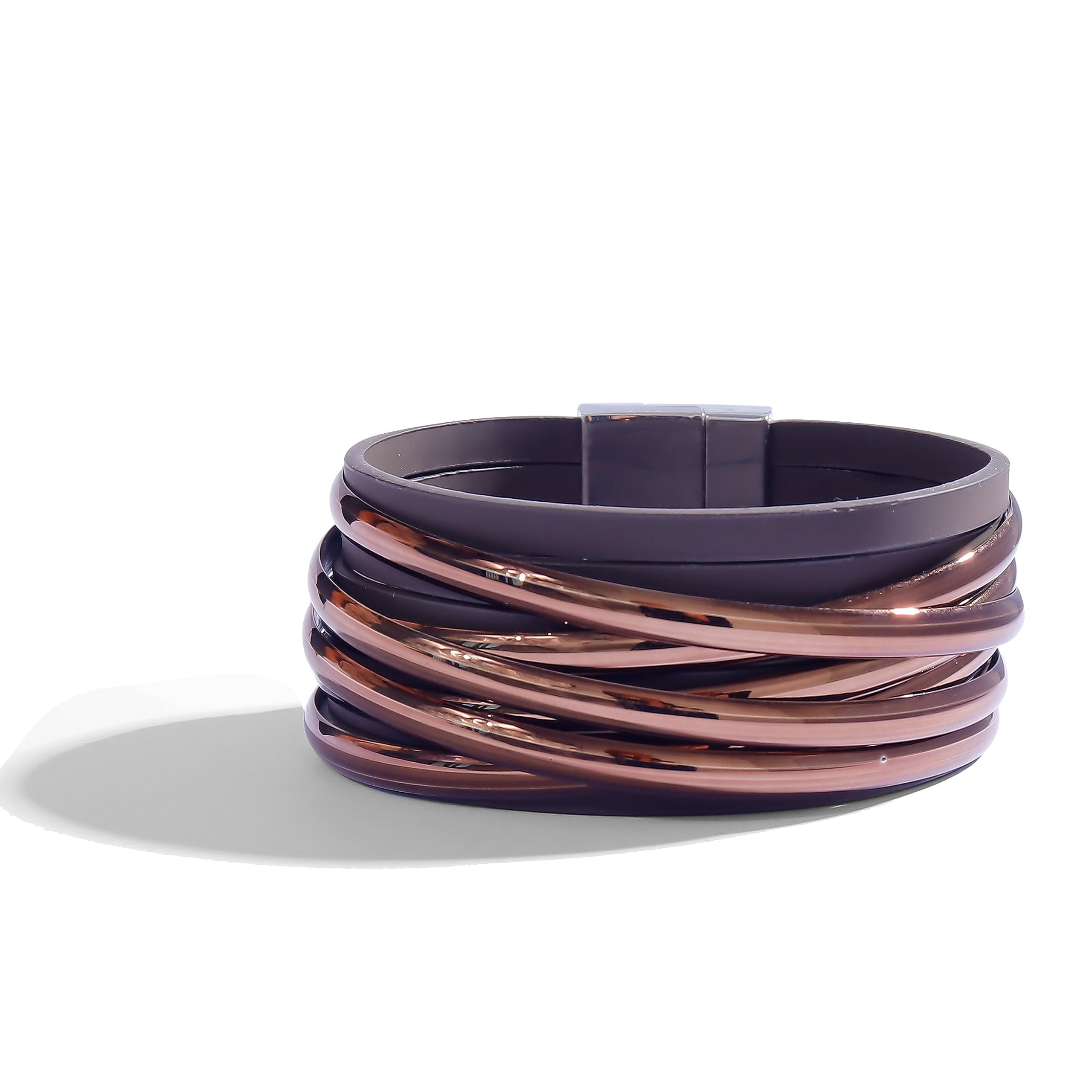 Long tiantian Boho Bracelets for Women Trendy Stuff Leather Wrap Bracelets for Women Trendy Stackable Infinity Bracelets Jewelry with Clasp Bangle Bracelet Womens