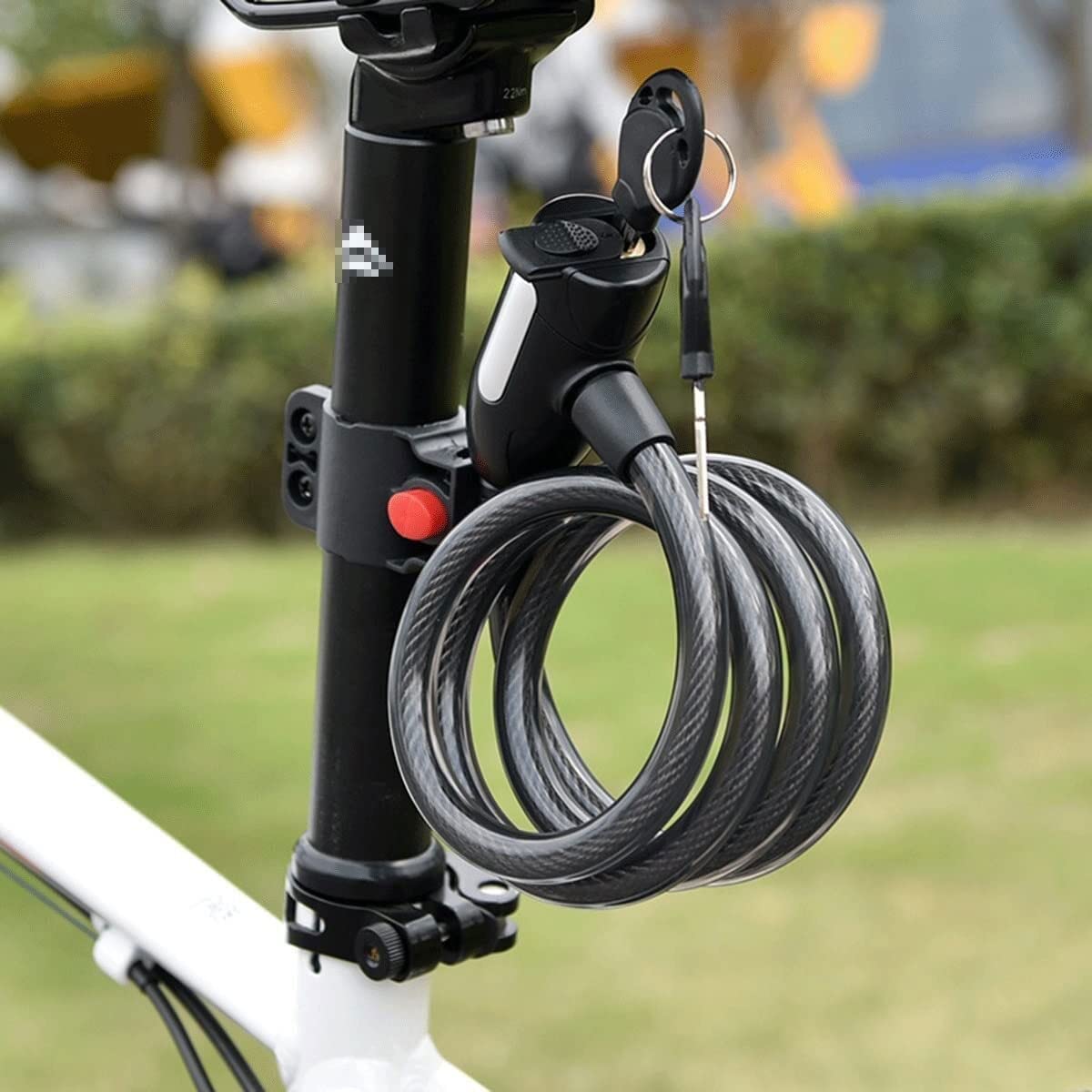 LYHELYJ Bicycle Lock 12mm Cable Lock,Bike Lock Cable,with 2 Keys and Metal Cable Bicycle Lock, Safe Combination with Mounting Bracket,for Bike, Electric Bike, Skateboards, Strollers, Lawnmowers