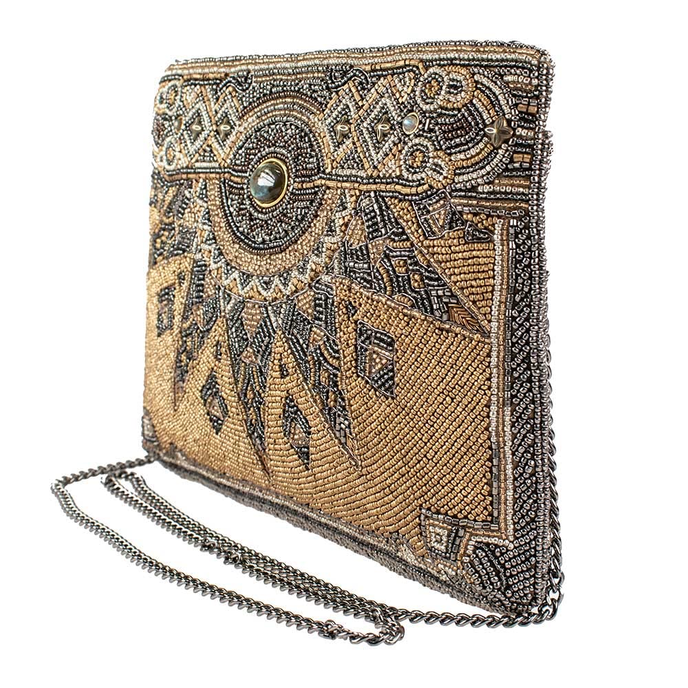 Mary Frances Divine Power Beaded Crossbody Handbag, Gold