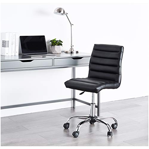JC Home Ripple Mid Back Office Chair, black