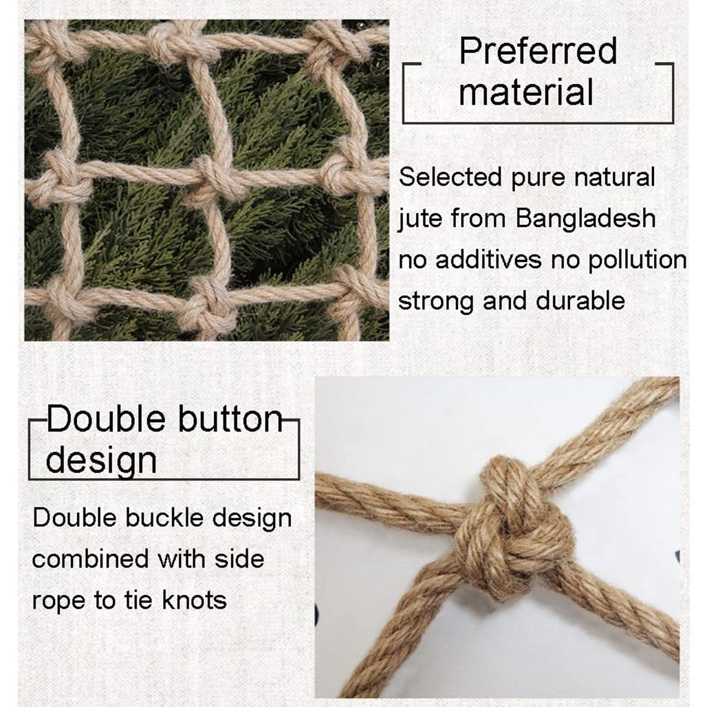 OUYOXI Climbing Net for Kids Tree House Climbing Child Safety Net Stair Balcony Railing Protection Net Heavy Duty Hemp Rope Cargo Net Outdoor Hammock Playground Bird Nets Dia 4mm Mesh 6cm