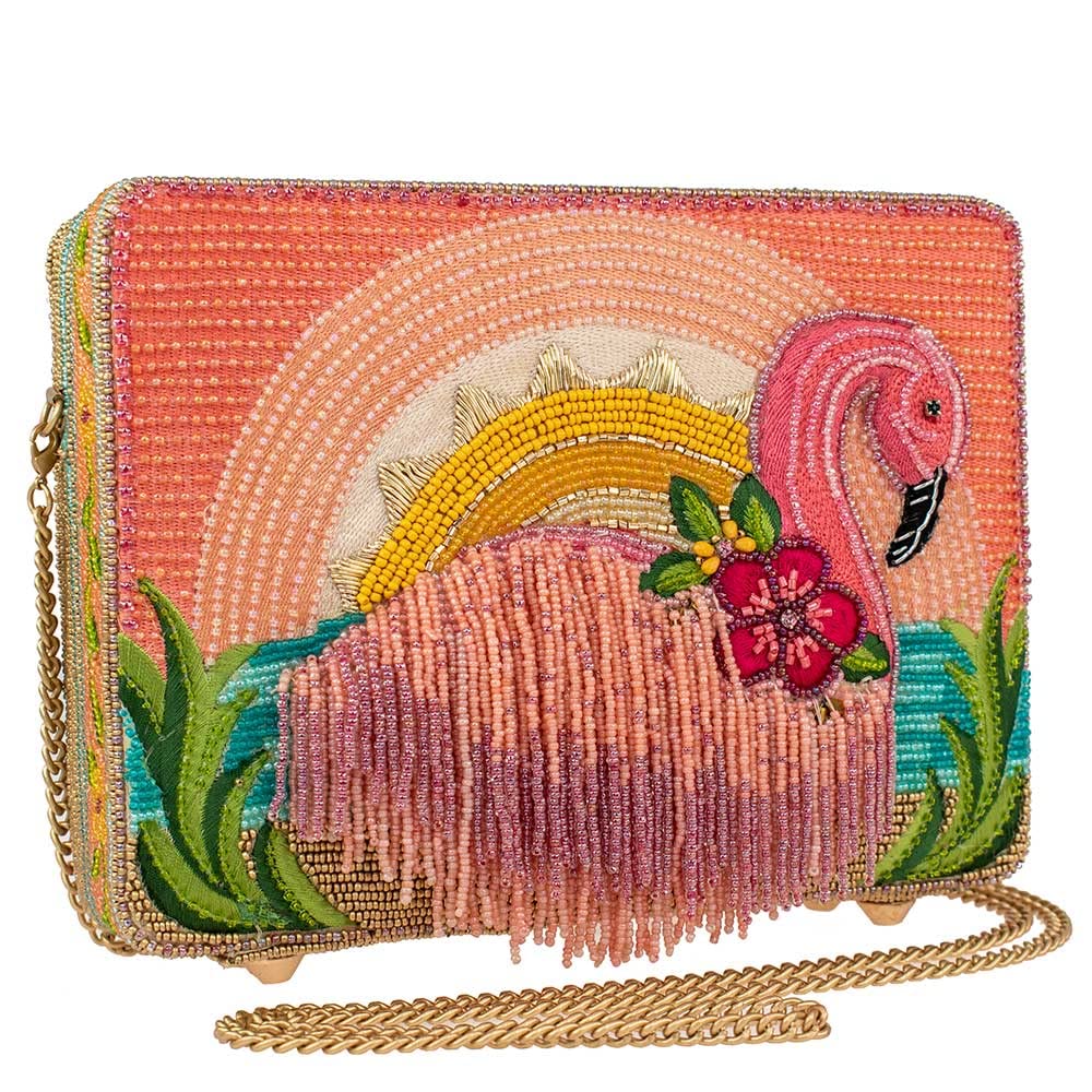 Mary Frances Pink Tropics Crossbody Flamingo Handbag, Multi