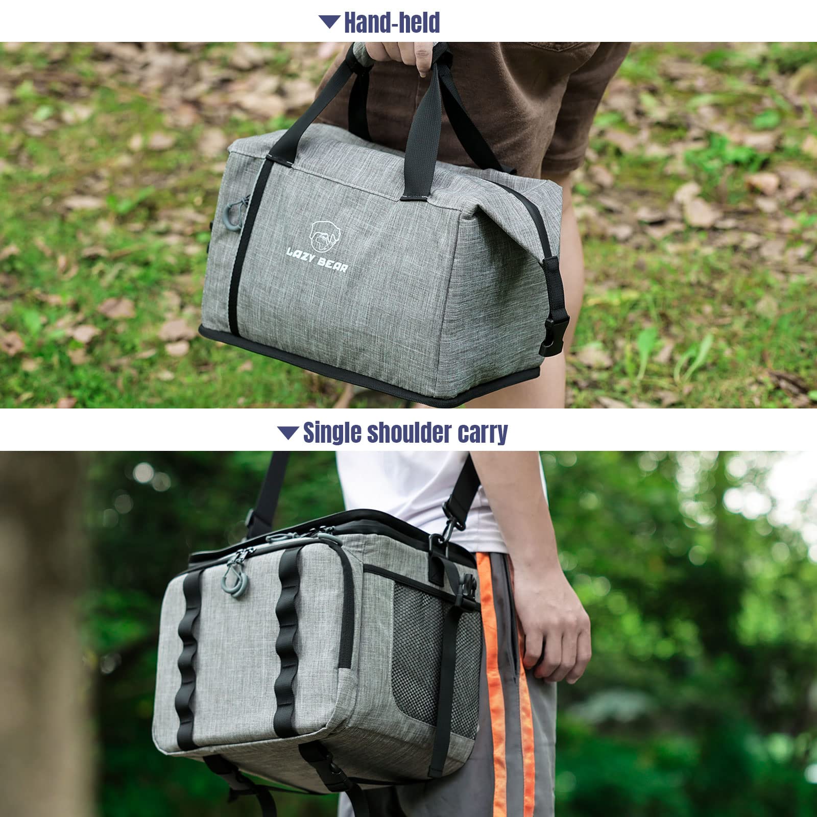 Lazy Bear Cooler Backpack Keeps 30 Cans Cold for 24 Hours Waterproof Leak Proof Soft Double Layer Detachable Multifunctional Insulated Fishing Shopping Camping Road Trips