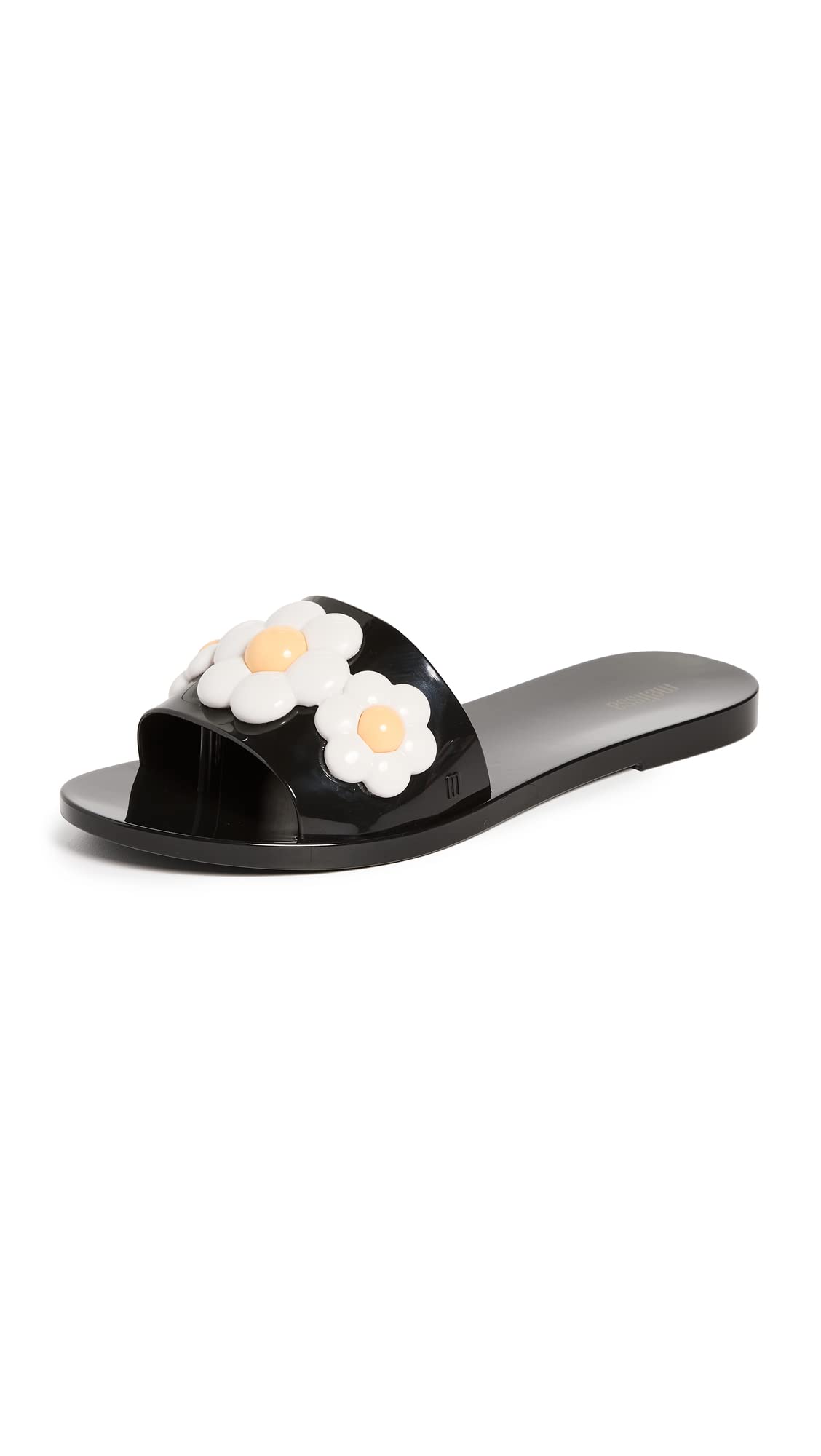 Melissa Women's Babe Spring Sandals, Black/White Flowers, 7 Medium US