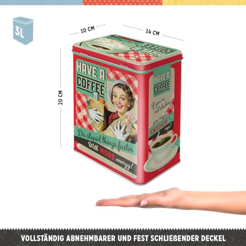 Nostalgic-Art Retro Storage Box L Have A Coffee-Gift Idea for Nostalgic, 3 l, Vintage Design