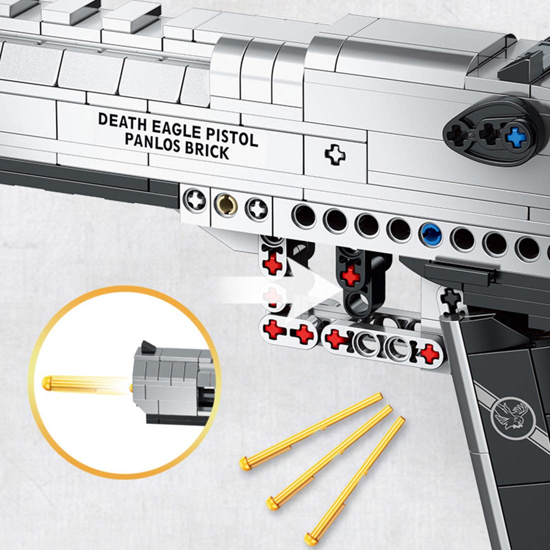 NOSTEA Technics Simulated Desert Eagle Shooting Toy Building Block, 360 PCS, Toys Building Blocks Compatible with Lego Technic