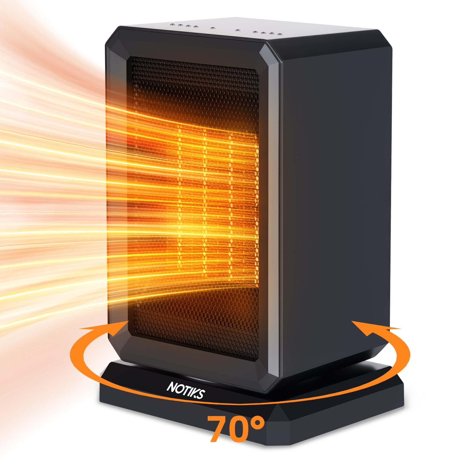 NOTIKS space Heaters,1500W Indoor Electric Heater with Oscillation,4 Modes Heating,PTC Fast Safety Heating Ceramic Desk Heater, Portable Heater with Timer for Office Bathroom Bedroom(Black)
