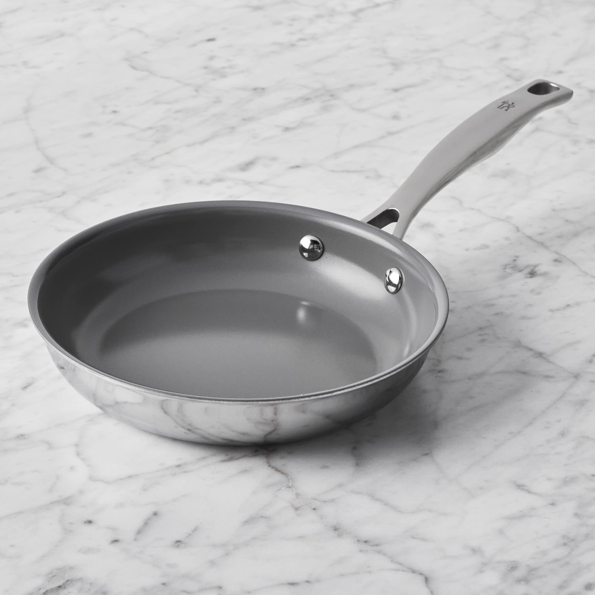 HENCKELS Clad H3 8-inch Induction Ceramic Nonstick Frying Pan, Stainless Steel, Durable and Easy to clean