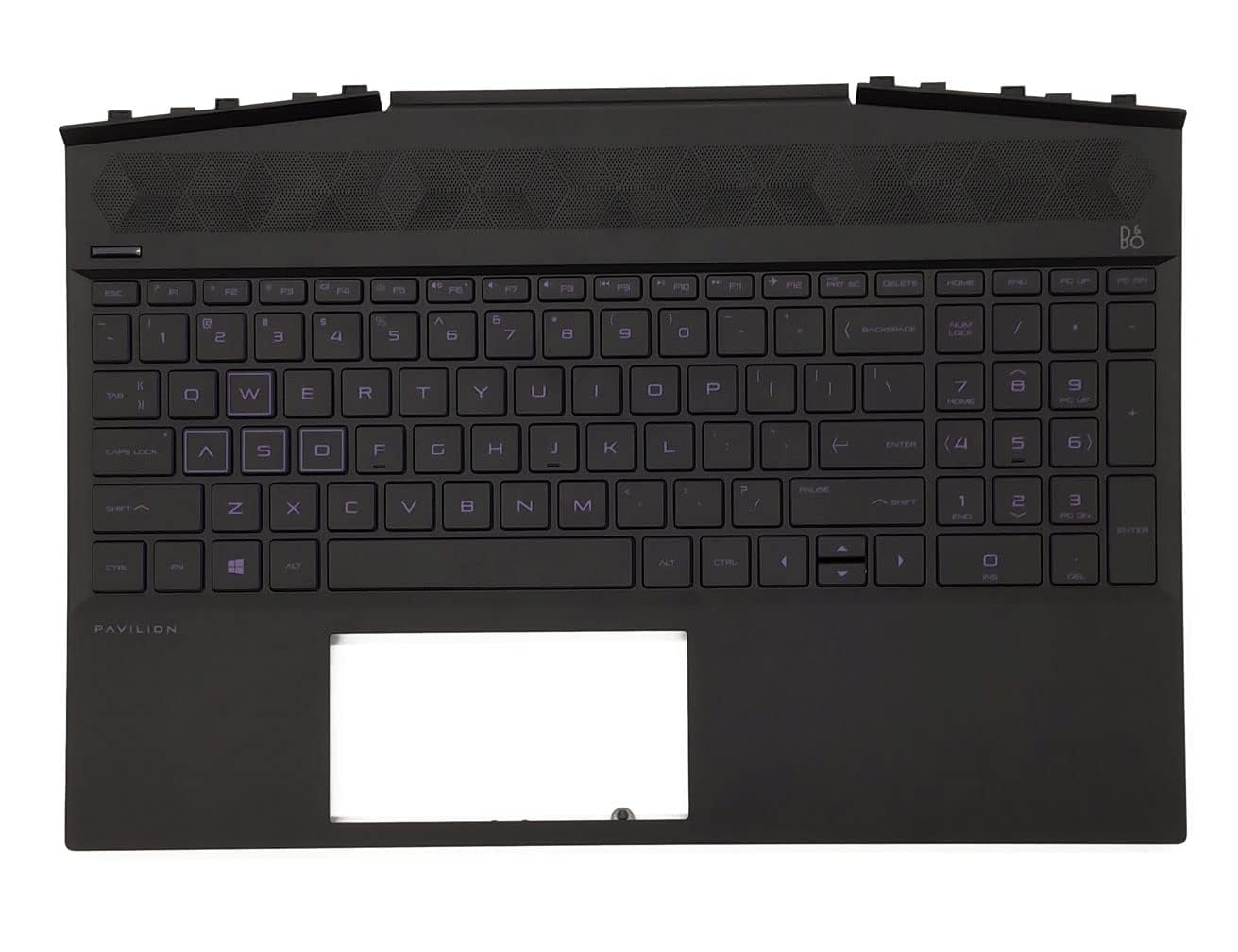 Replacement for HP Pavilion Gaming 15-DK 15T-DK TPN-C141 Laptop Upper Case Palmrest with Purple Backlit Keyboard Assembly L57596-001 AP2K8000320