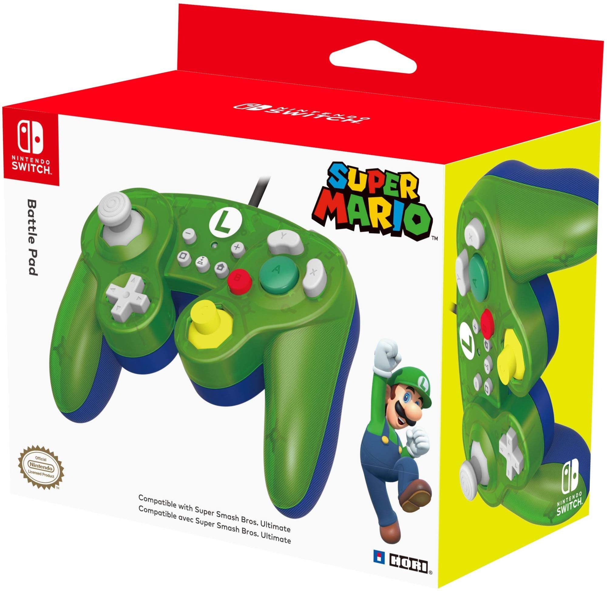 HORI Nintendo Switch Battle Pad (Luigi) GameCube Style Controller Officially Licensed By Nintendo - Nintendo Switch