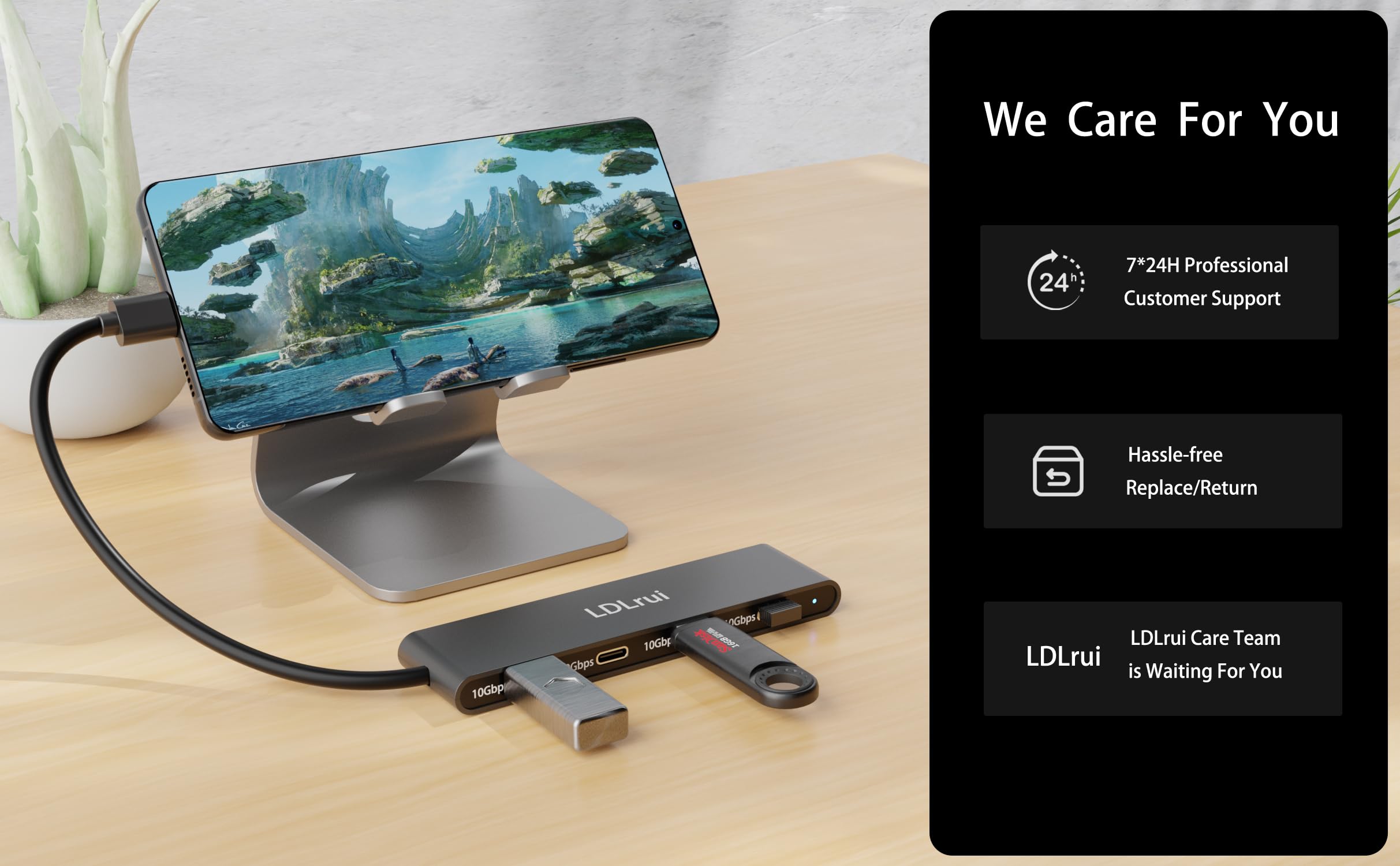 Pink USB C 3.2 Hub [Data Transfer Only],USB C to USB C Hub 10Gbps Data Transfer,4-Port USB C Exrender for MacBook Air/Pro,Mac Mini,iMac,Dell XPS,iPhone 15 Pro/Pro Max