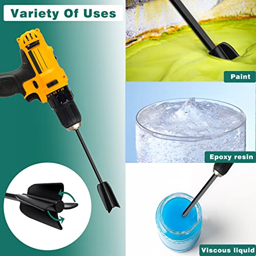 Resin Mixer Epoxy Mixer Paddles - 4 Reusable Reusable Paint and Resin Mixer Paddle to Mix Epoxy Resin, Paint, Ceramic Glaze and Reduce Bubbles - Paint Mixer for Drill